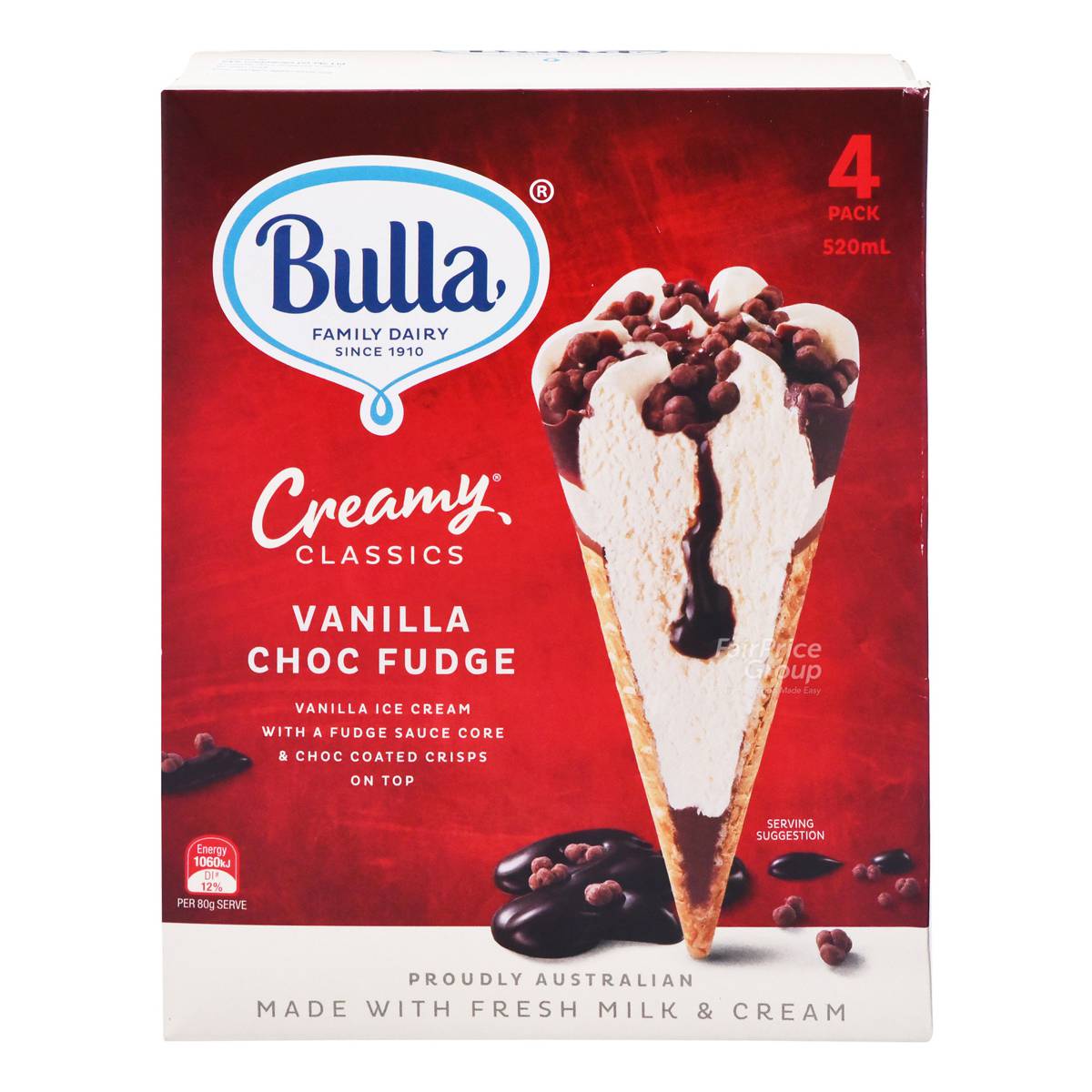 Bulla Creamy Classic Cones - Vanilla Fudge | NTUC FairPrice