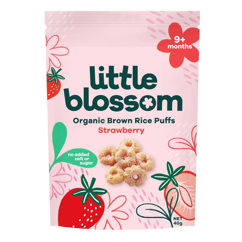 Little Blossom Organic Brown Rice Puffs - Strawberry | NTUC FairPrice
