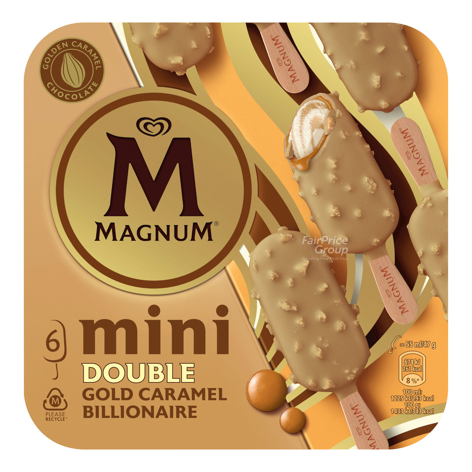 Magnum Mini Ice Cream Stick - Double Gold Caramel | NTUC FairPrice