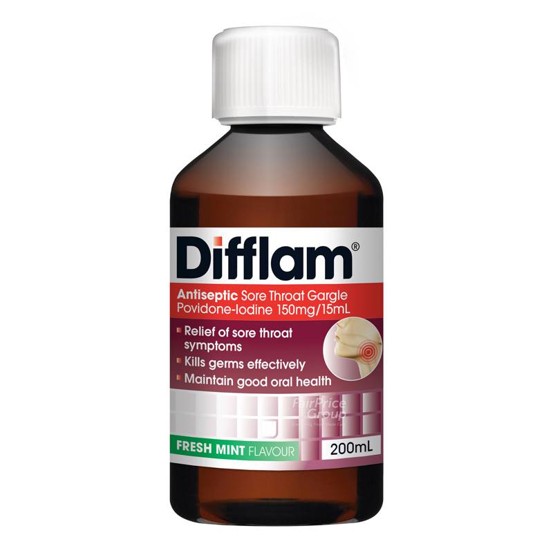 Difflam Povidone Iodine Antiseptic Sore Throat Gargle | NTUC FairPrice