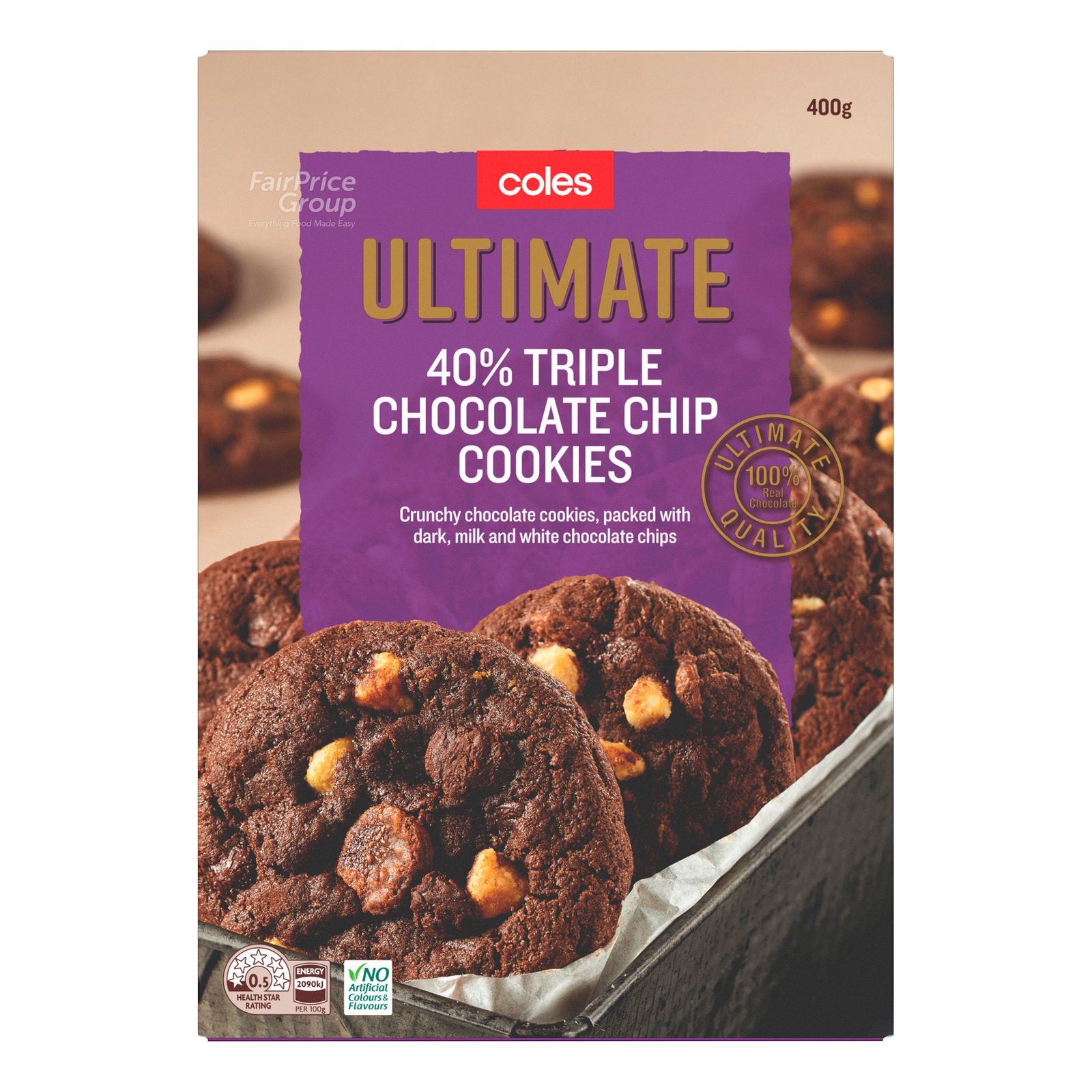 Coles Ultimate 40% Triple Chocolate Chip Cookies | NTUC FairPrice