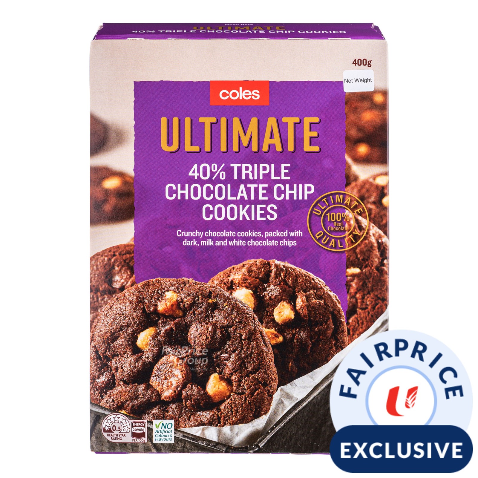 Coles Ultimate 40% Triple Chocolate Chip Cookies | NTUC FairPrice