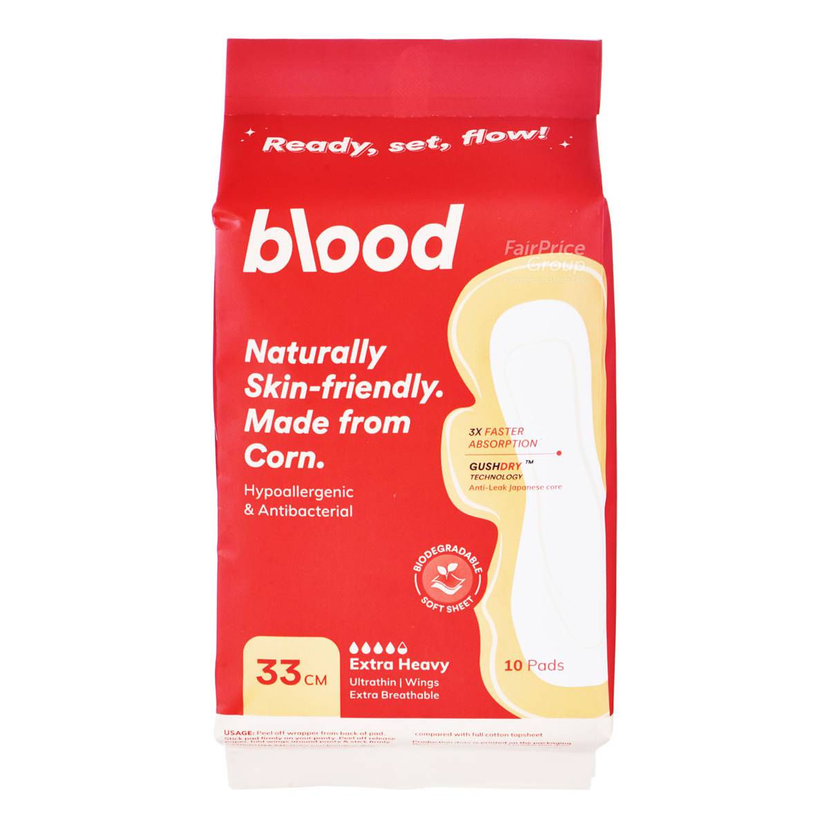 Blood Sanitary Pad - Extra Heavy (33cm) | NTUC FairPrice