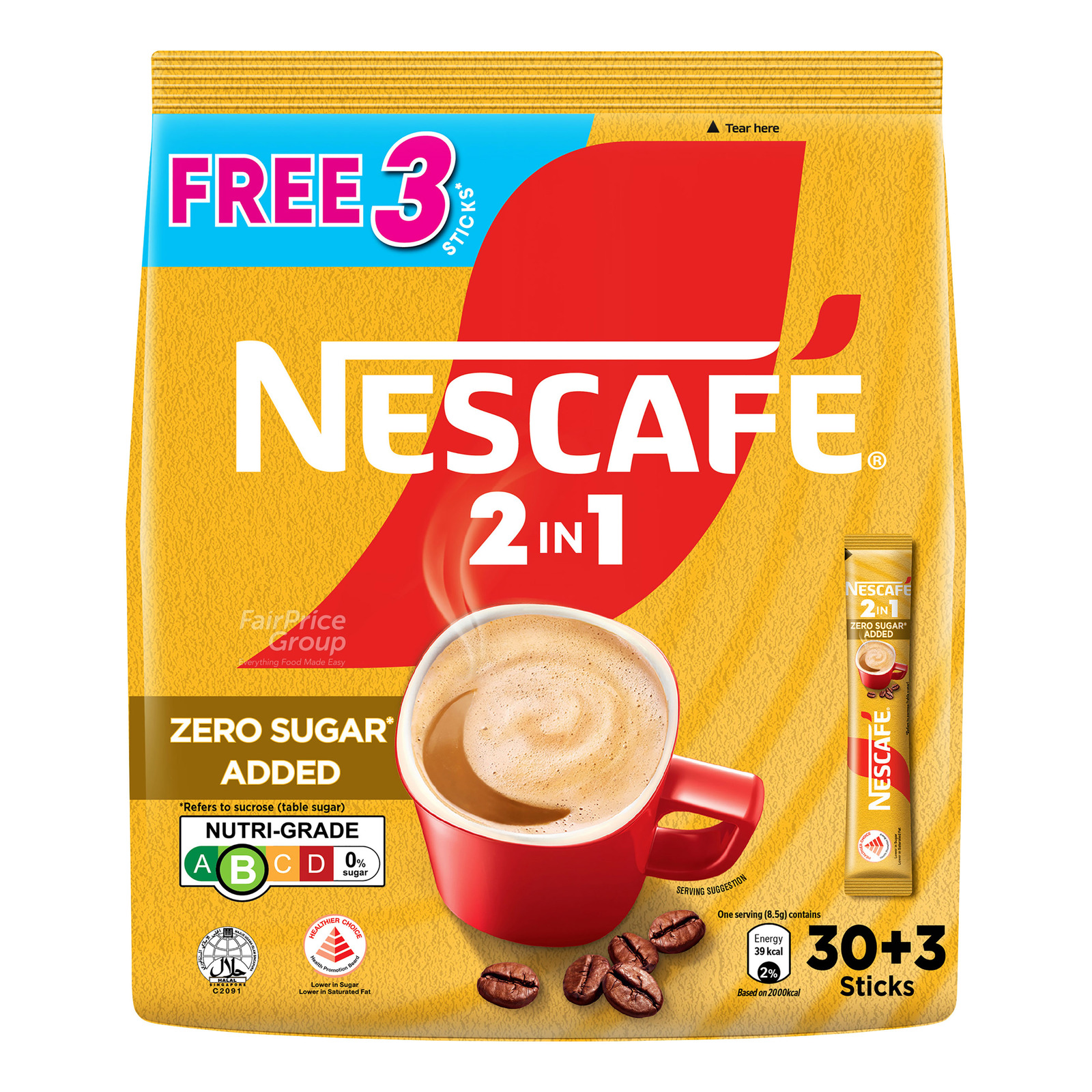 Nescafe 2 in 1 Instant Coffee - Original (Zero Sugar Added) | NTUC ...