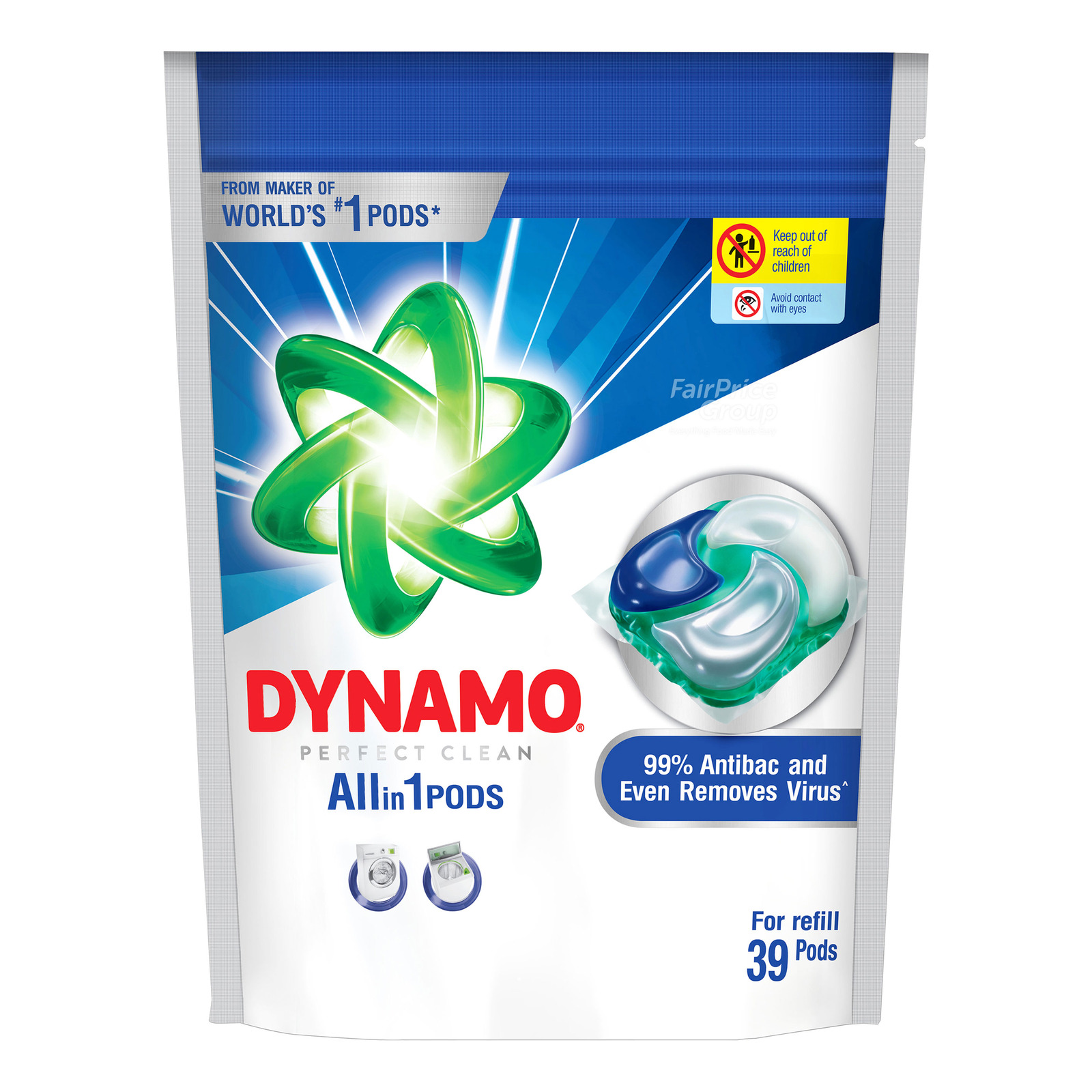 Dynamo Perfect Clean All-in-1 Laundry Pods Refill-Regular | NTUC FairPrice