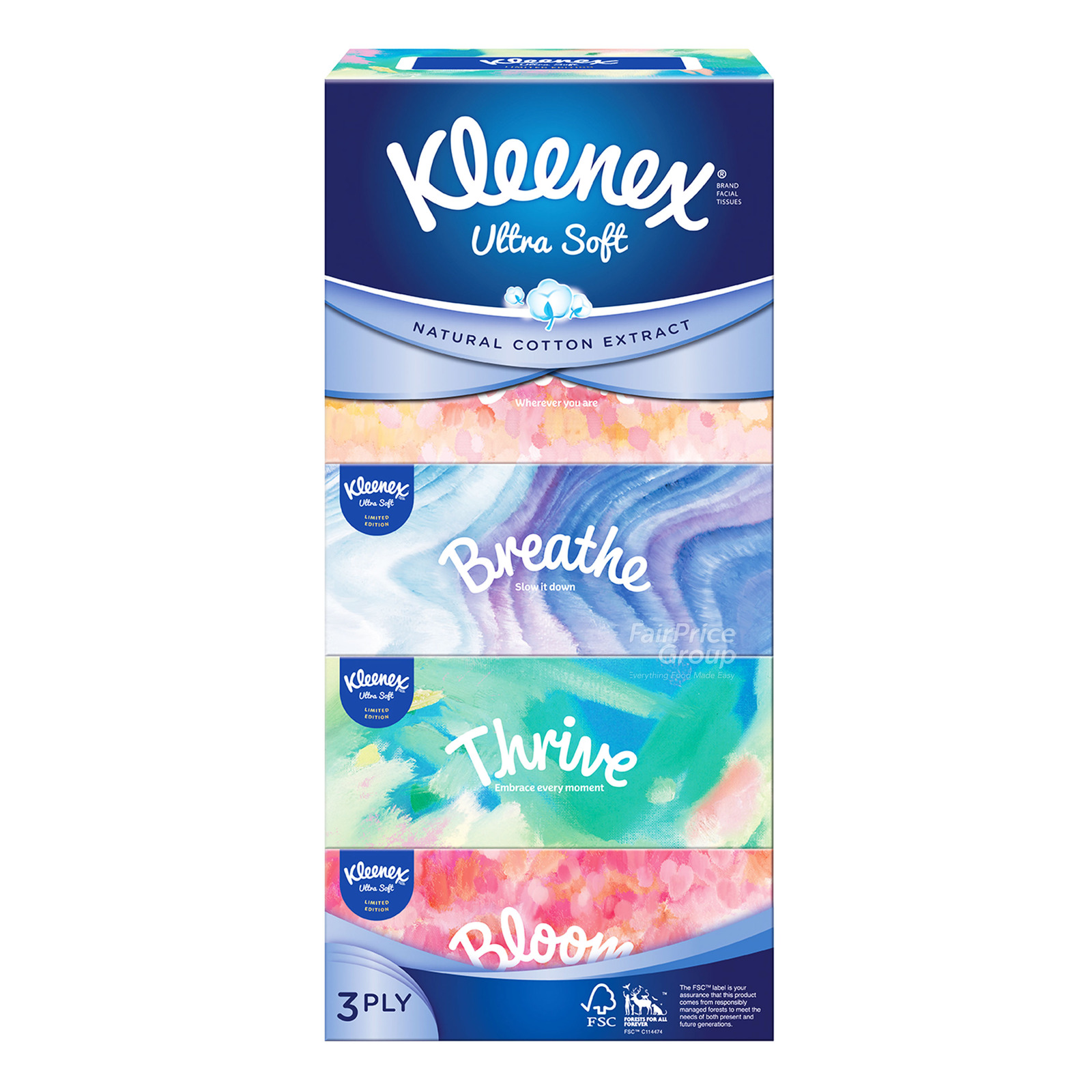 Kleenex Facial Tissue Box - Moment (3ply) | NTUC FairPrice