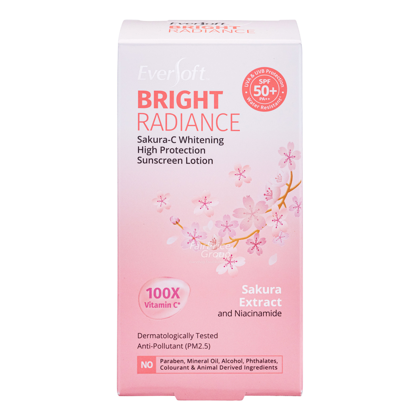 Eversoft Bright Radiance Sakura-c Whitening Sunscreen Lotion | NTUC ...