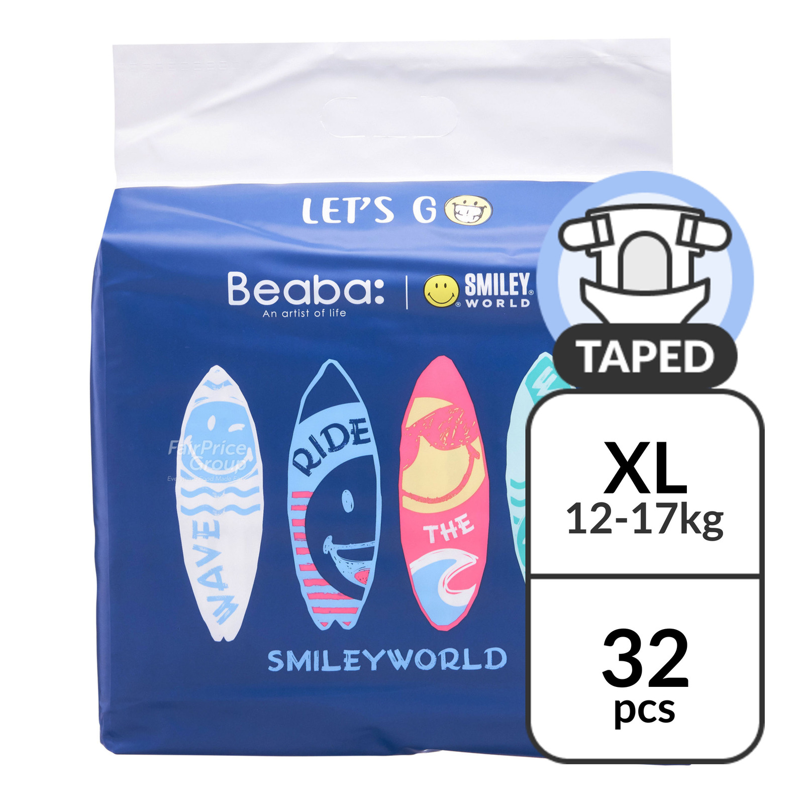 Beaba Smiley Series Baby Diapers - XL (12 - 17kg) | NTUC FairPrice