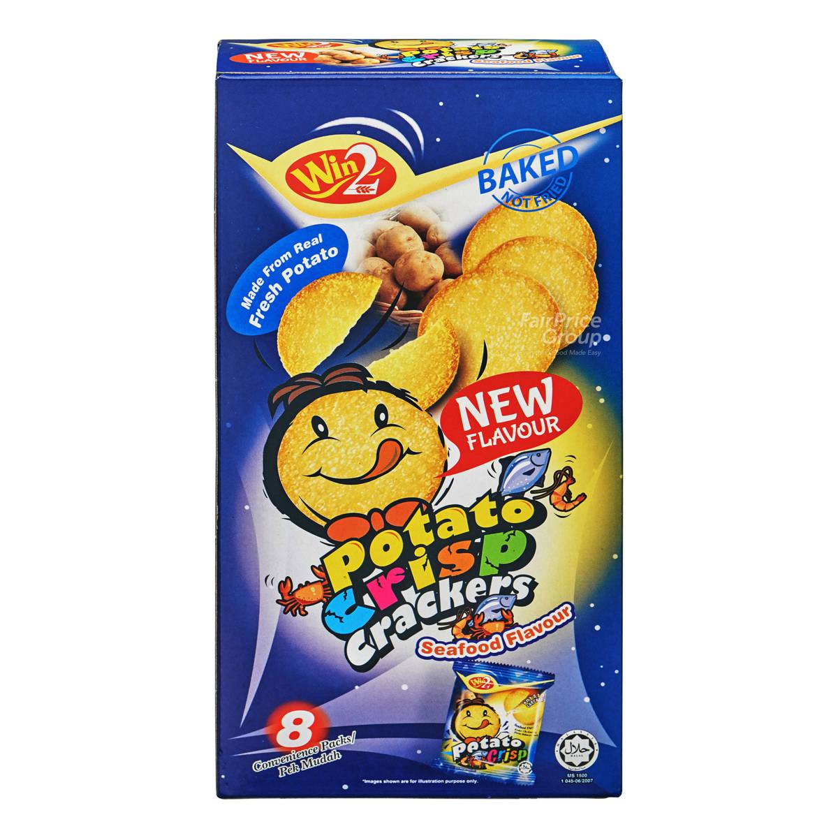 Win2 Potato Crisp Crackers - Seafood Flavour | NTUC FairPrice