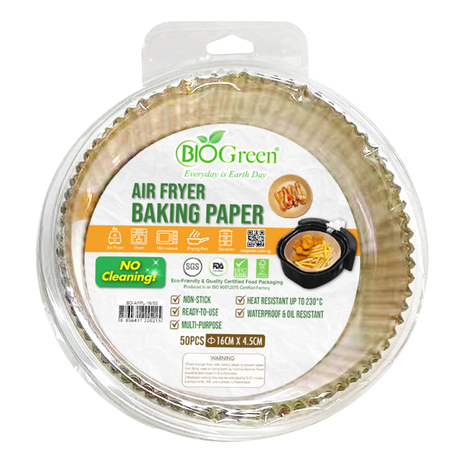 Bio Green Air Fryer Baking Paper - 16cm x 4.5cm | NTUC FairPrice