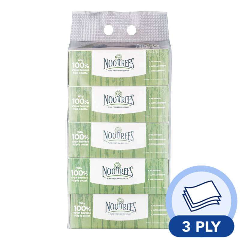 Nootrees Pure Virgin Bamboo Pulp Facial Tissue Box | NTUC FairPrice
