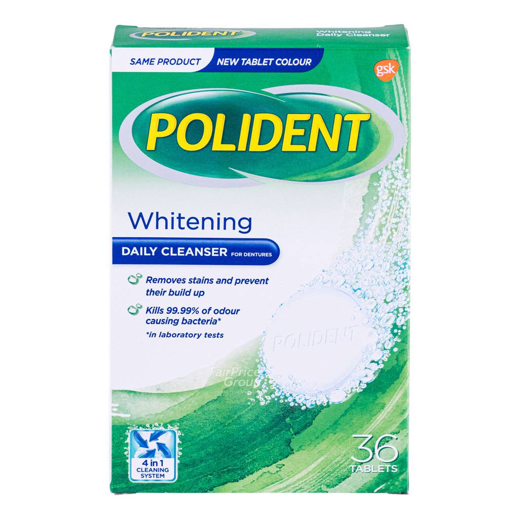 Polident Denture Cleanser Tablet - Whitening | NTUC FairPrice