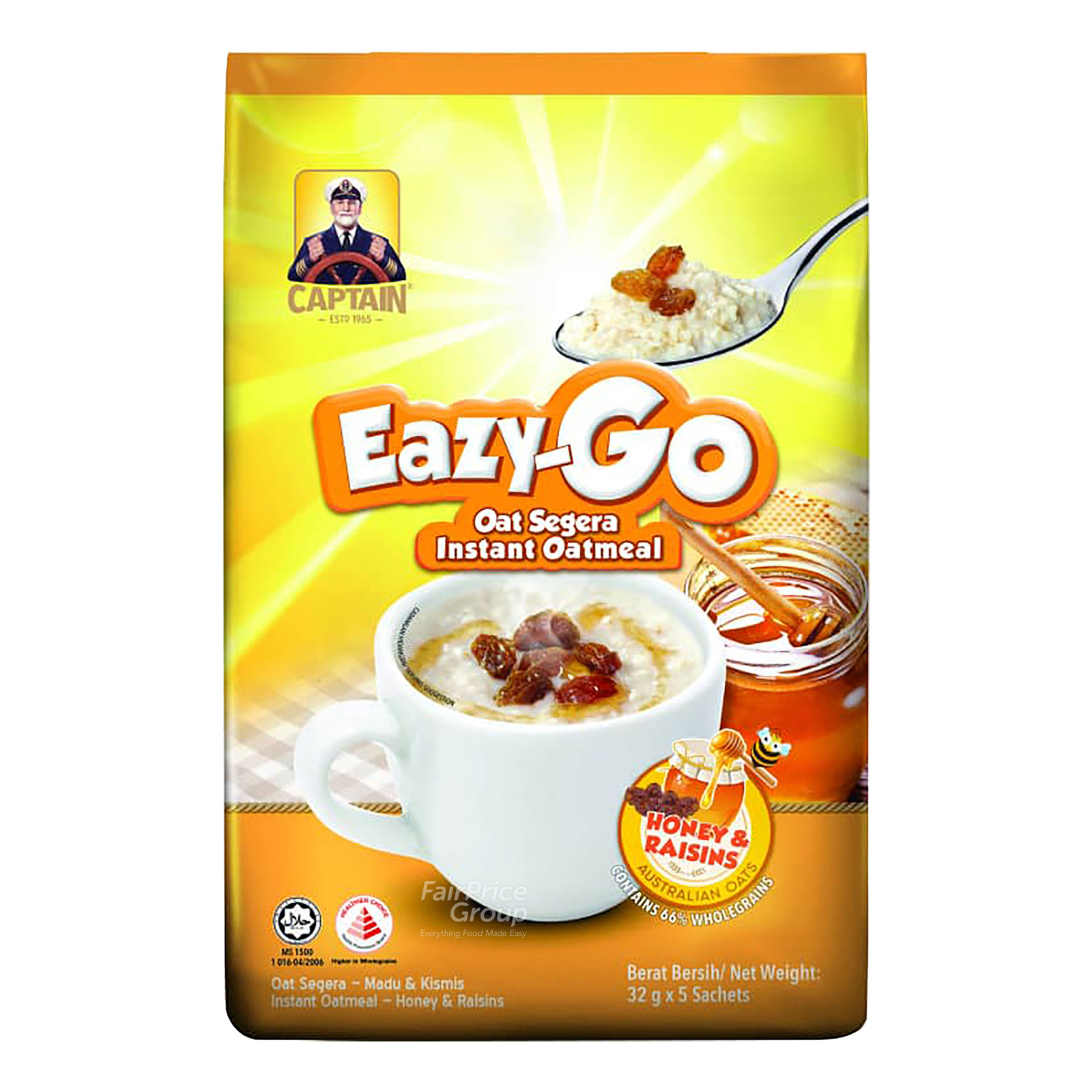 Captain Eazy-Go Instant Oatmeal - Honey & Raisins | NTUC FairPrice