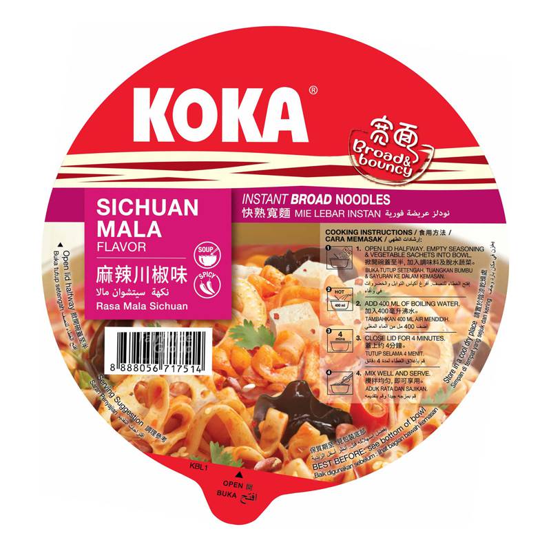 Koka Broad Noodle Bowl - Sichuan Mala | NTUC FairPrice