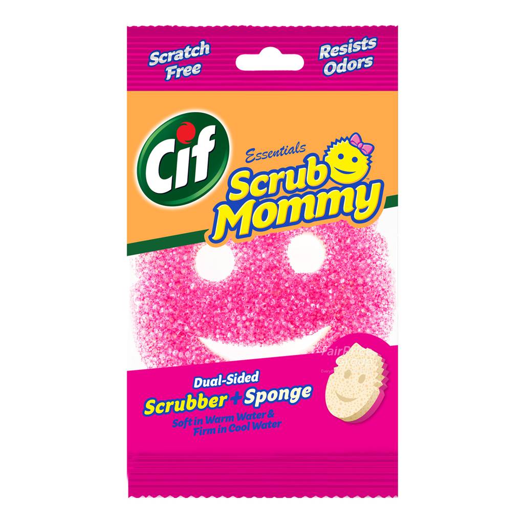 Cif Scrub Mommy Dual Sided Scrub + Sponge - Essentials | NTUC FairPrice