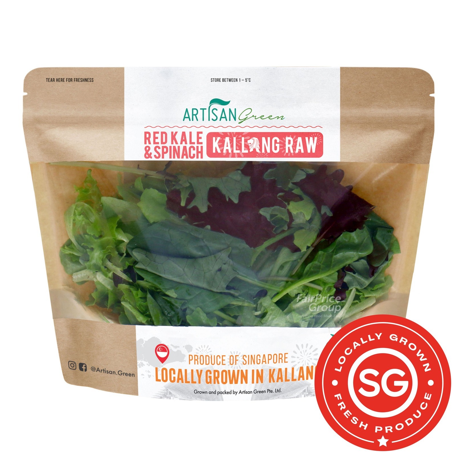 Artisan Green Kallang Raw Red Kale & Spinach | NTUC FairPrice