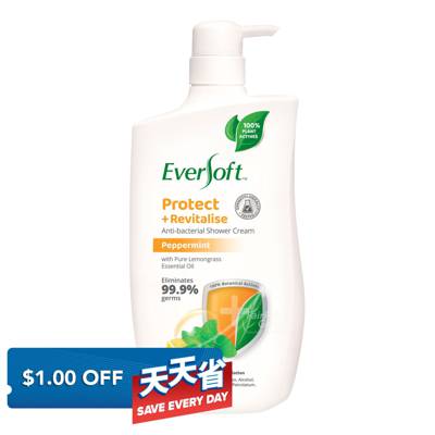 Eversoft Anti-Bacterial Shower Cream - Peppermint | NTUC FairPrice