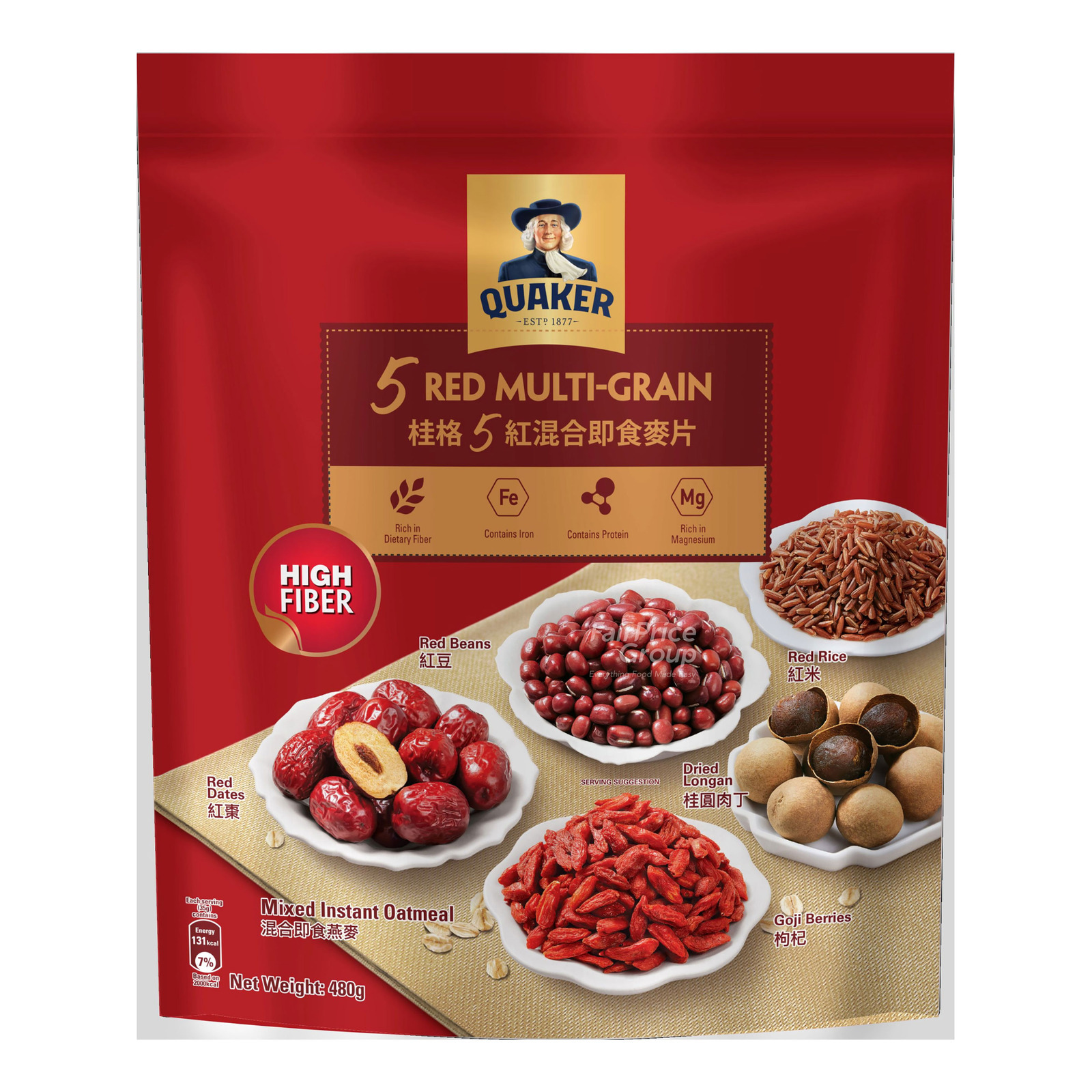 Quaker Oats - 5 Red Multigrain Mixed Instant Oatmeal | NTUC FairPrice