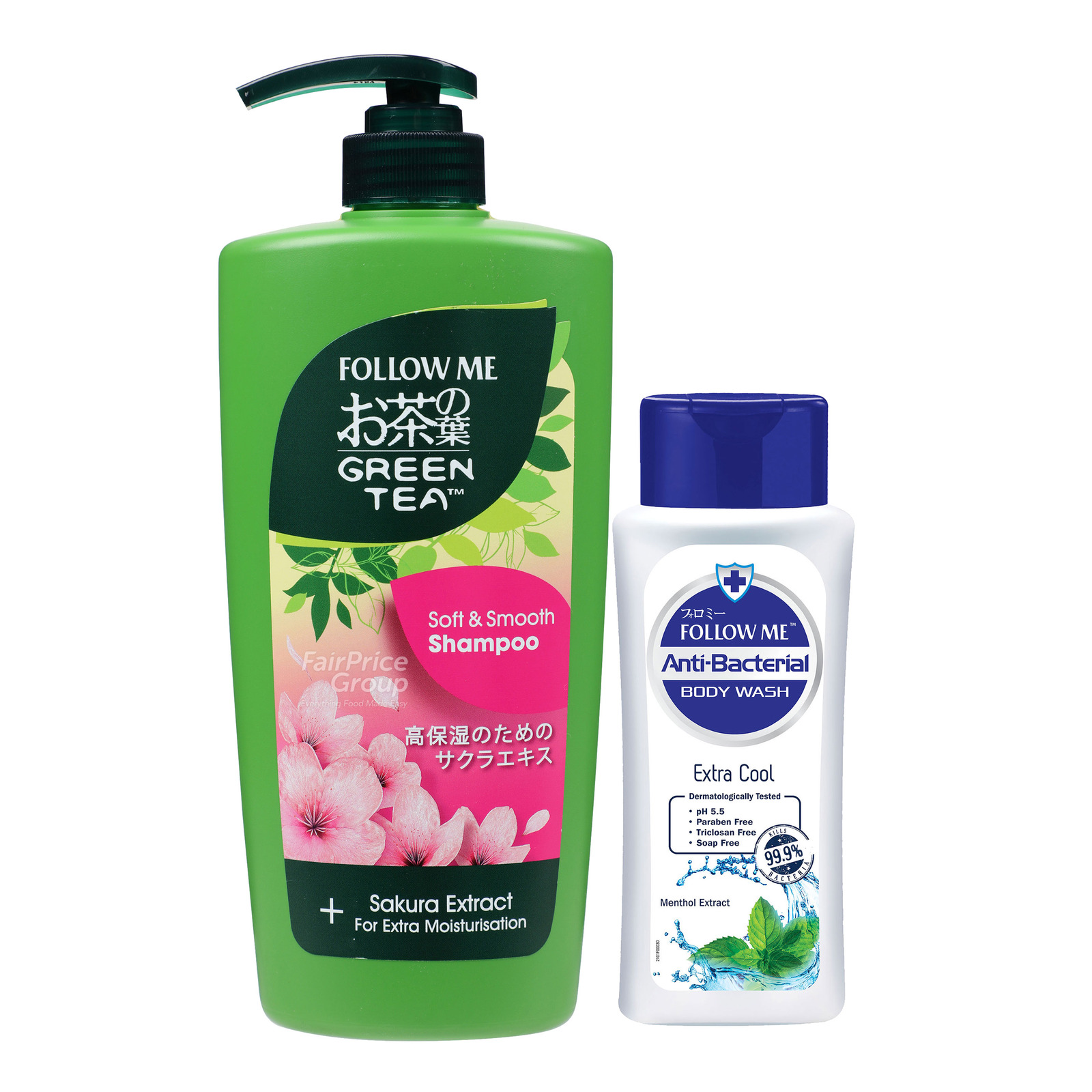 Follow Me Green Tea Shampoo - Soft & Smooth + Body Wash | NTUC FairPrice