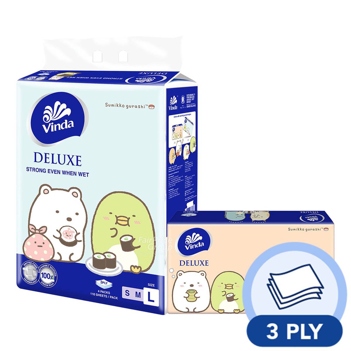 Vinda Deluxe 3 Ply Facial Tissue Softpack | NTUC FairPrice