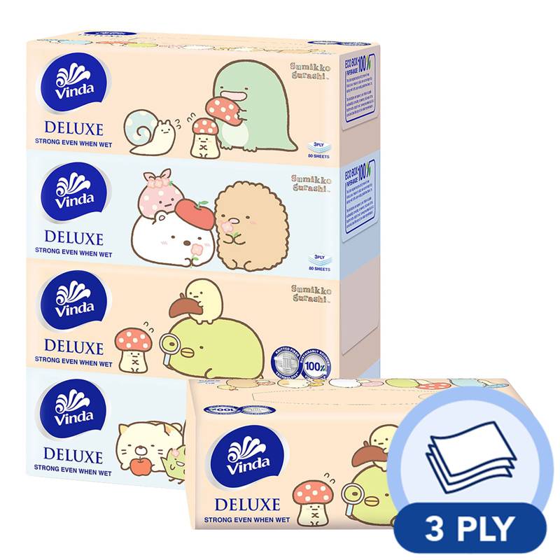Vinda Deluxe 3-ply Facial Tissue Box | NTUC FairPrice