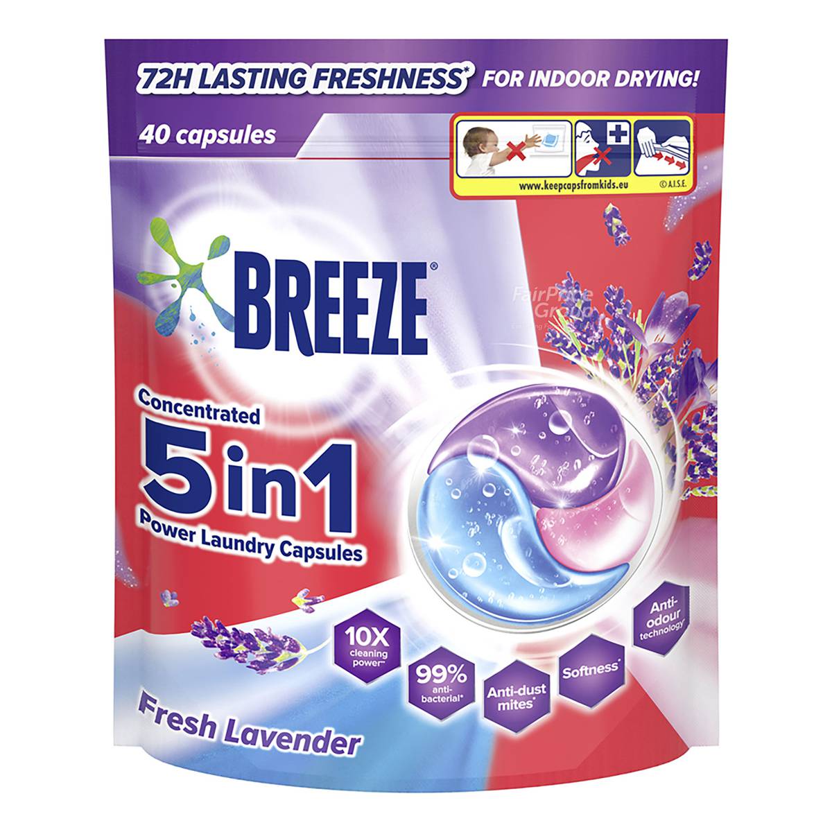 Breeze Concentrated 3 in 1 Power Laundry Capsules - Fresh Lavender ...