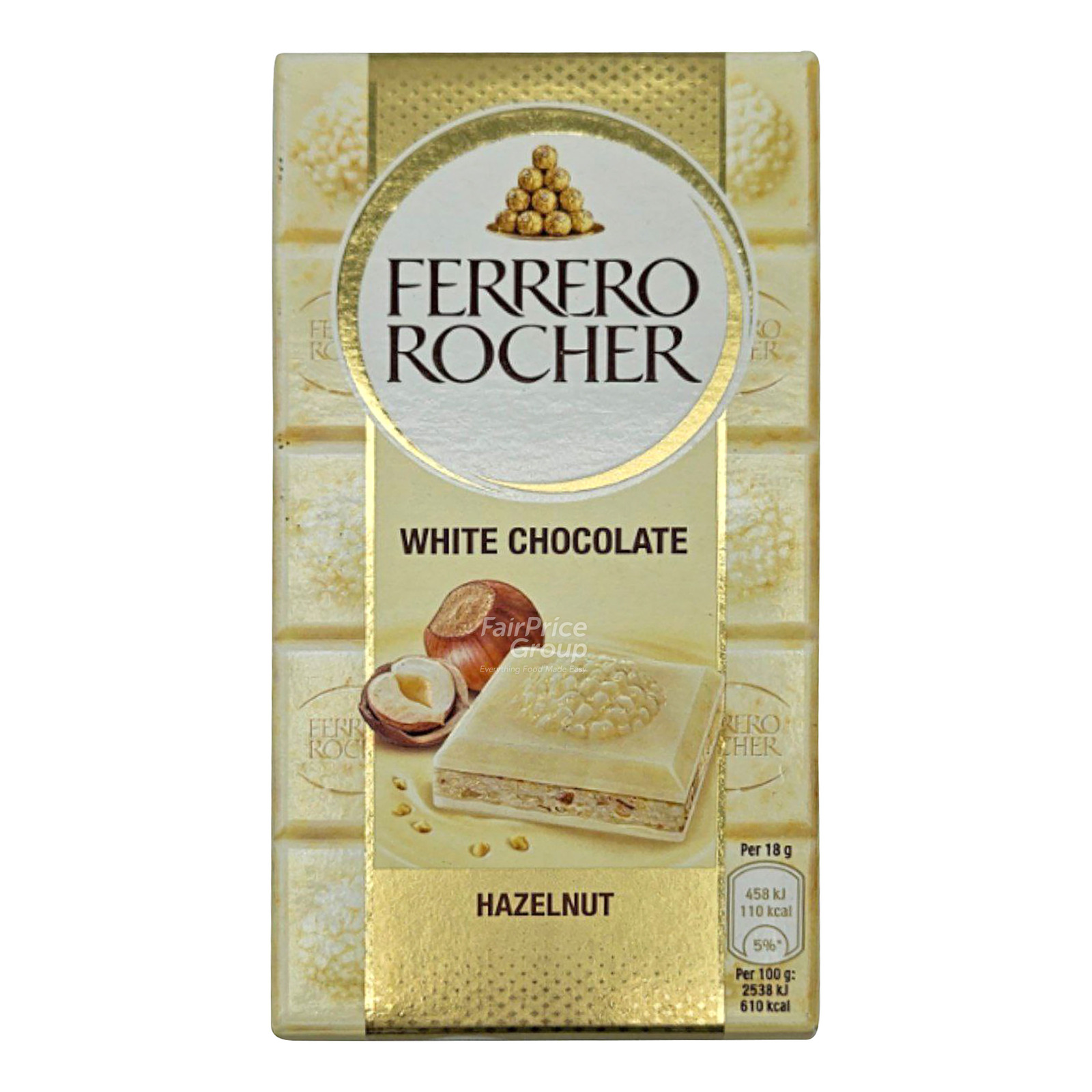 Ferrero Rocher White Chocolate Tablet - Hazelnuts | NTUC FairPrice