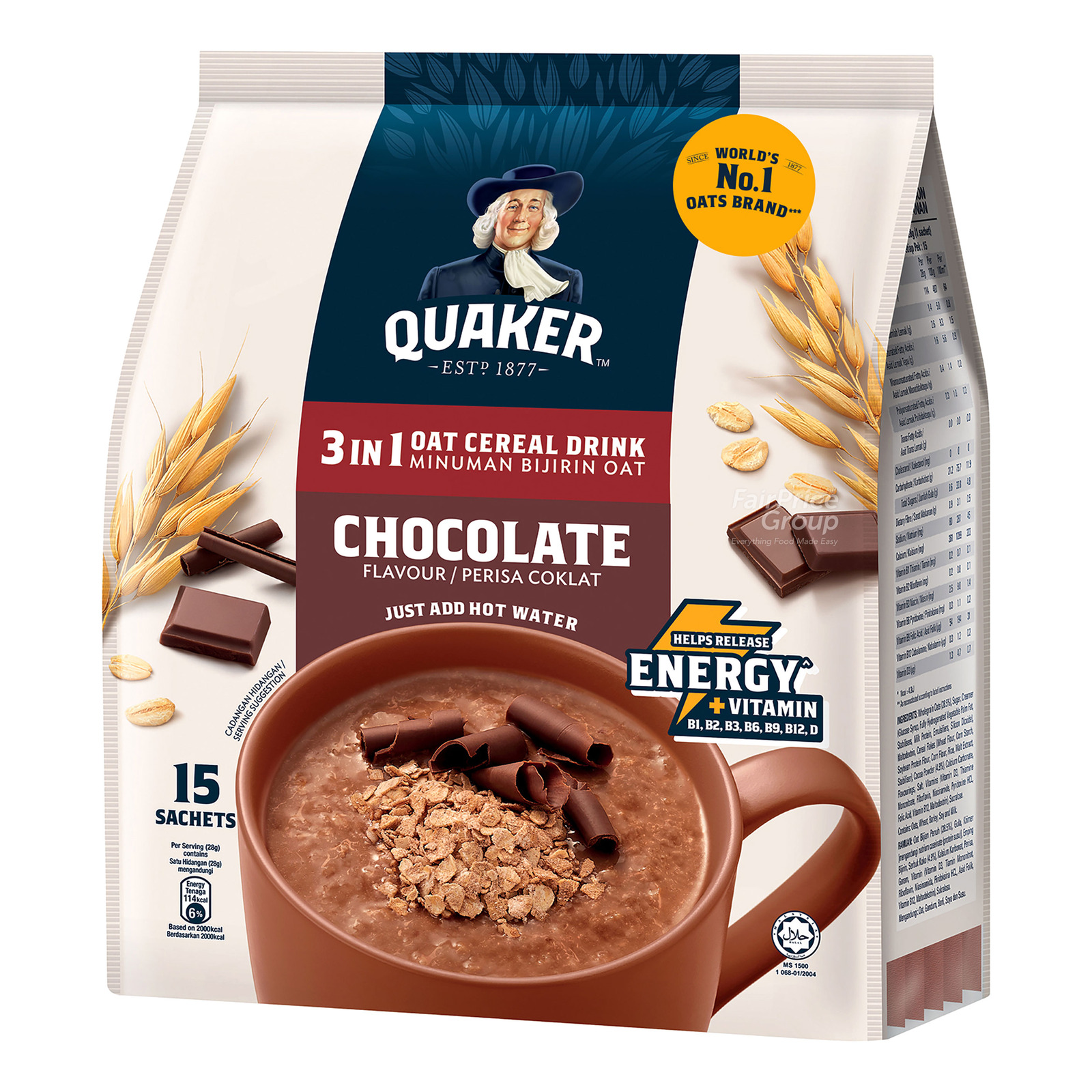 Quaker Oats - 3 in 1 Chocolate Oat Cereal Drink | NTUC FairPrice