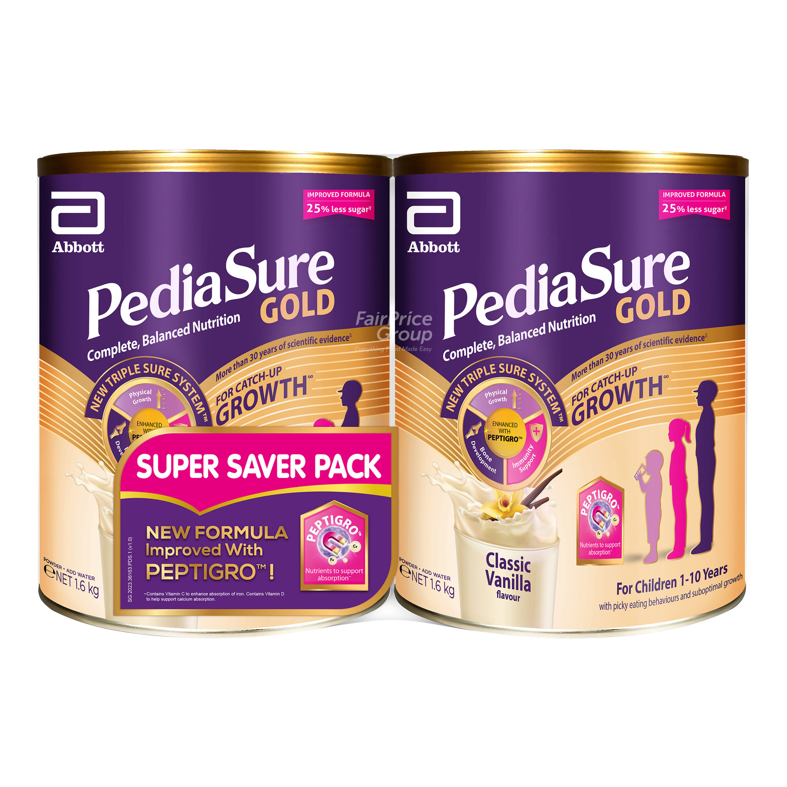 PediaSure Gold Growing up Milk - Classic Vanilla (Twin Pack) | NTUC ...