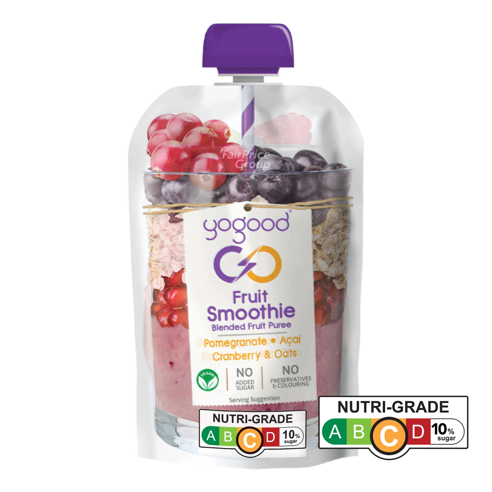 Yogood Go Fruit Smoothie - Pomegranate Acai Cranberry & Oats | NTUC ...
