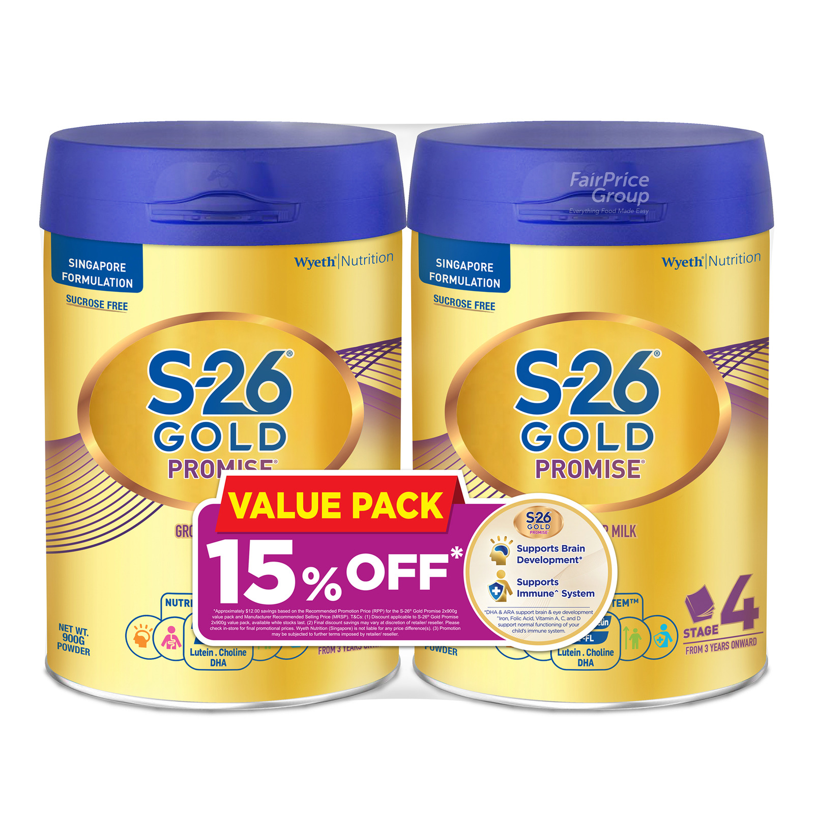 Wyeth S26 Promise Gold Grow Up Milk Formula - Stage 4 (Twin Pack ...