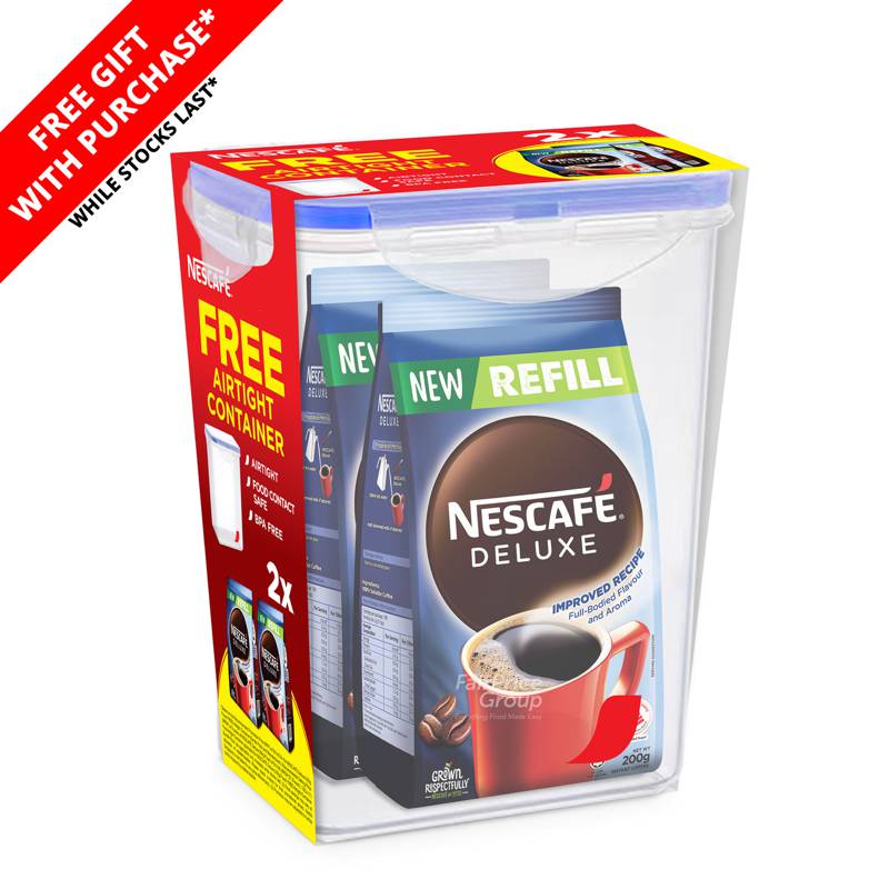 Nescafe Instant Soluble Coffee - Deluxe + Free Container | NTUC FairPrice