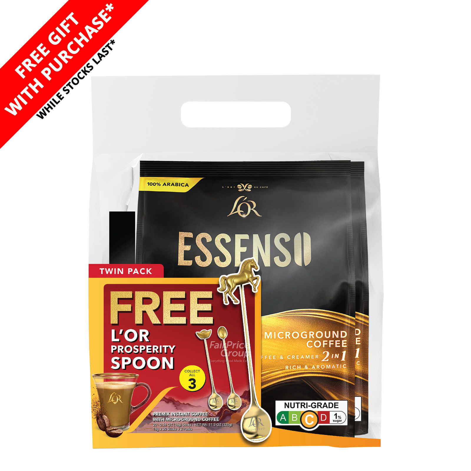 Lor Essenso 2 in 1 Instant Microground Coffee & Creamer + Spoon | NTUC ...