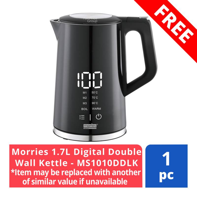Morries 1.7L Digital Double Wall Kettle - MS1010DDLK | NTUC FairPrice