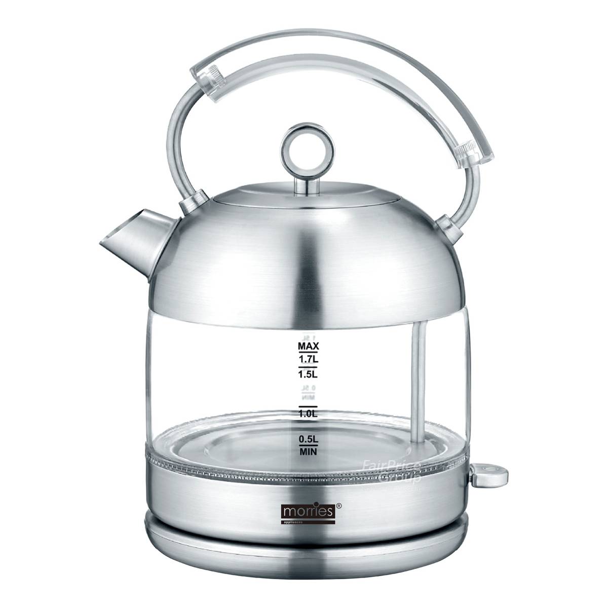 Morries 1.7l Cordless Glass Kettle - MS9090GK | NTUC FairPrice