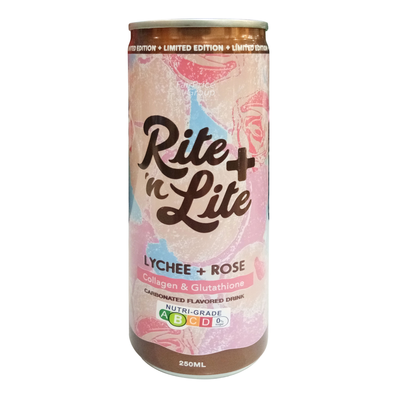 Rite 'n Lite Carbonated Flavored Can Drink - Lychee Rose | NTUC FairPrice