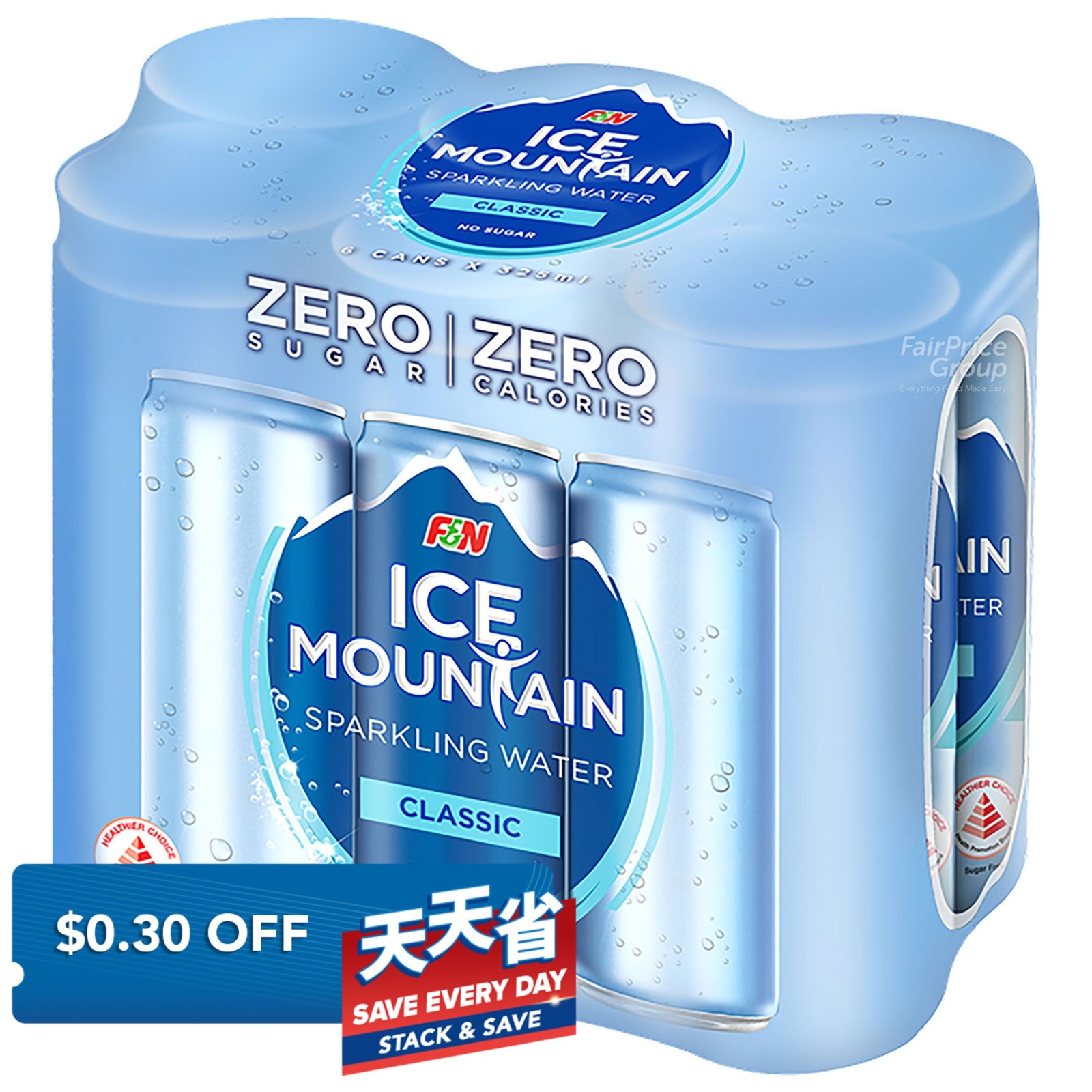 F & N Ice Mountain Sparkling Can Water - Classic | NTUC FairPrice