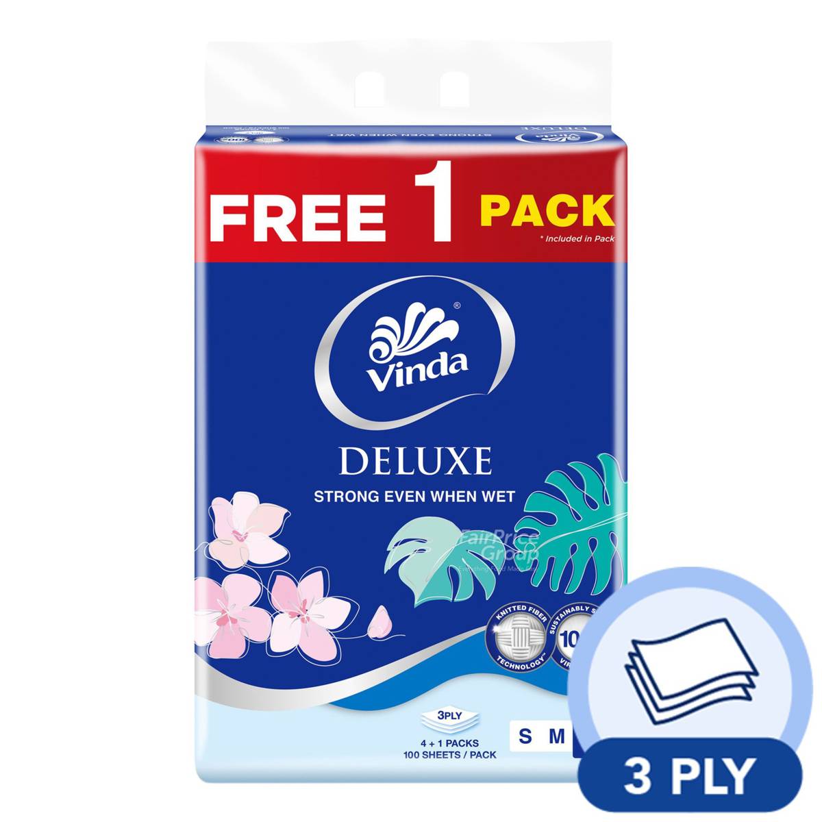 Vinda Deluxe 3 Ply Softpack Tissue | NTUC FairPrice