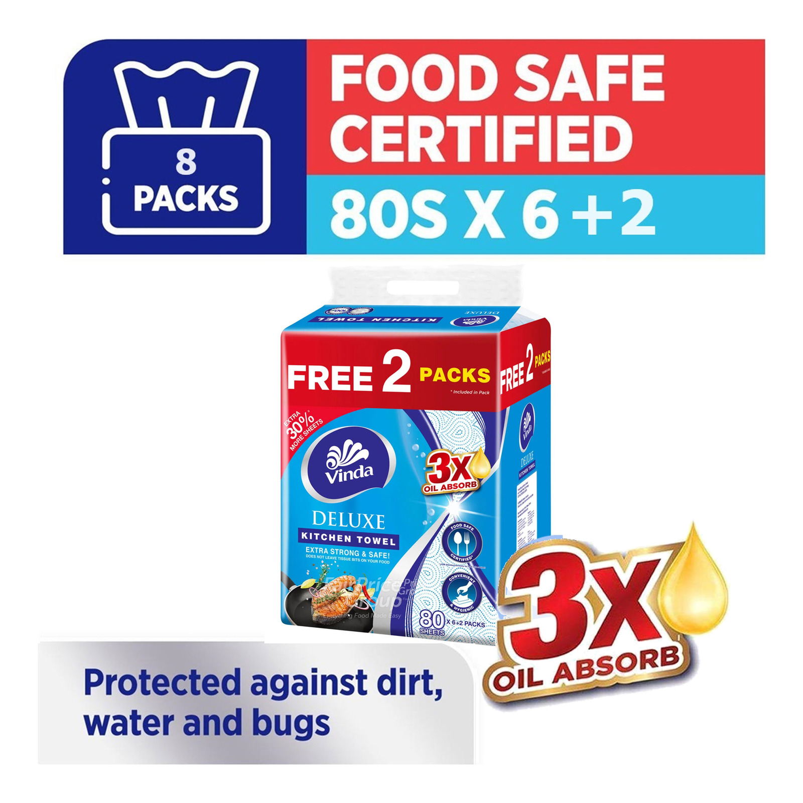 Vinda Deluxe Kitchen Towel | NTUC FairPrice