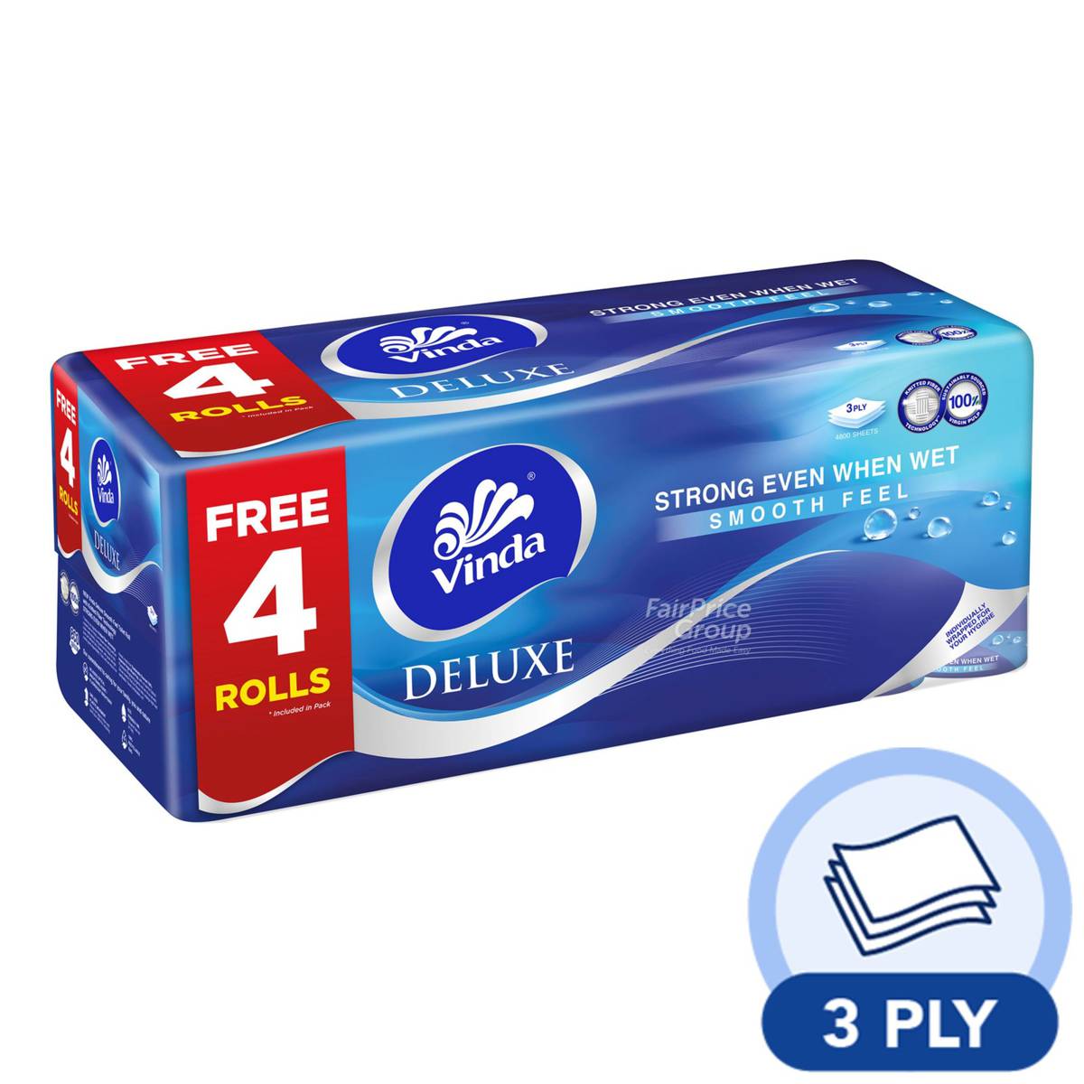 Vinda Deluxe 3 Ply Toliet Roll | NTUC FairPrice