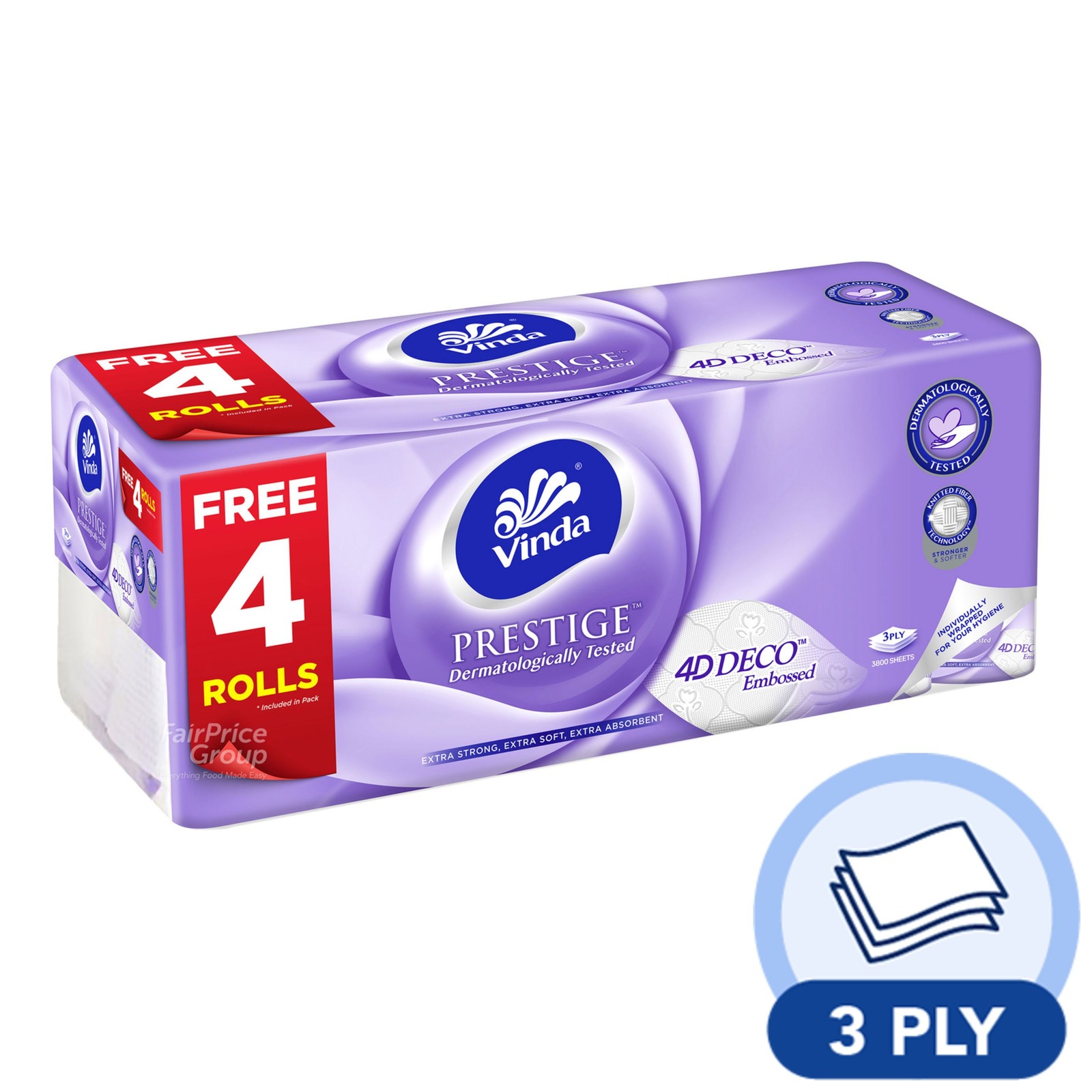 Vinda Prestige Toilet Tissue - 3 Ply | NTUC FairPrice