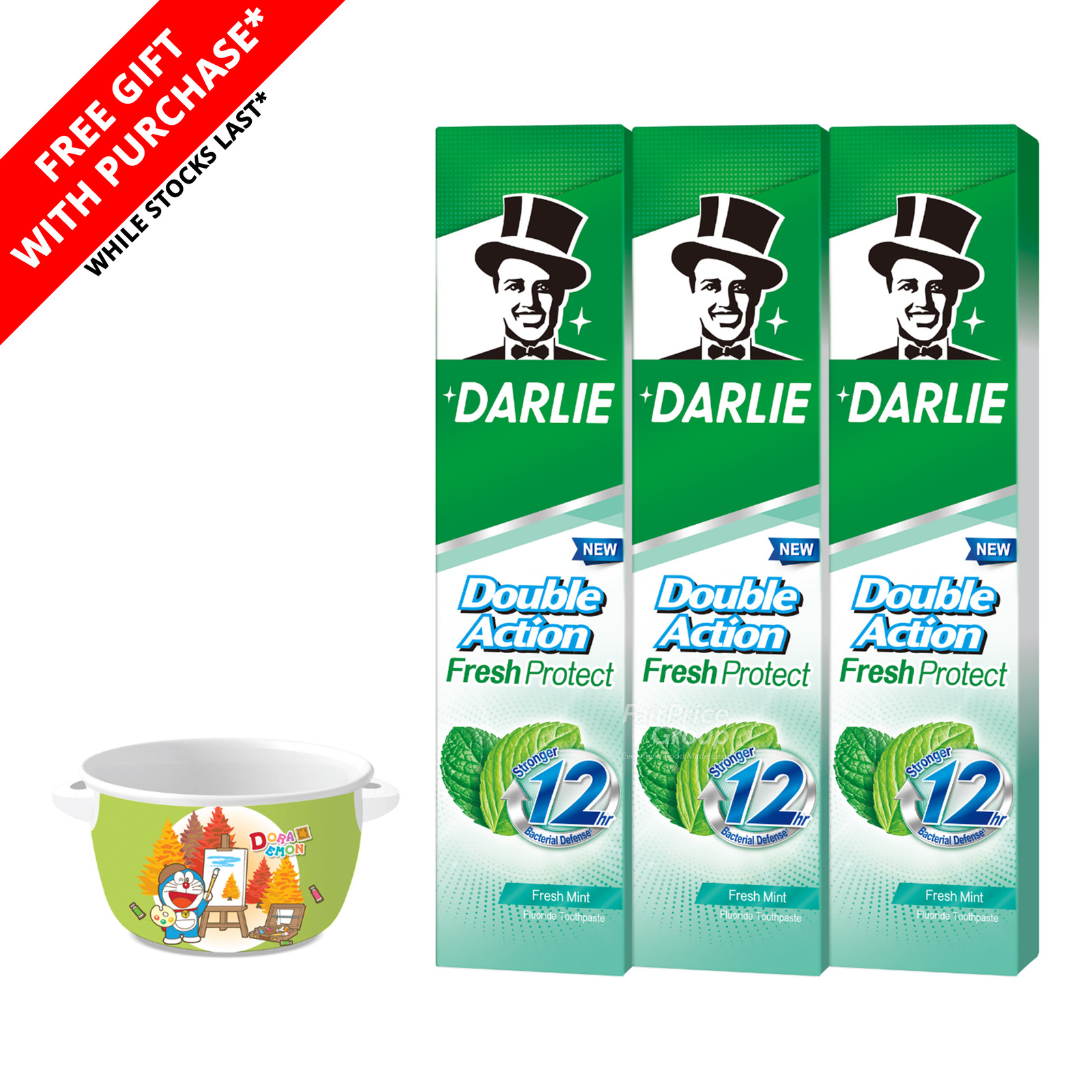 Darlie Double Action Toothpaste - Fresh Protect +Doraemon Bowl | NTUC ...