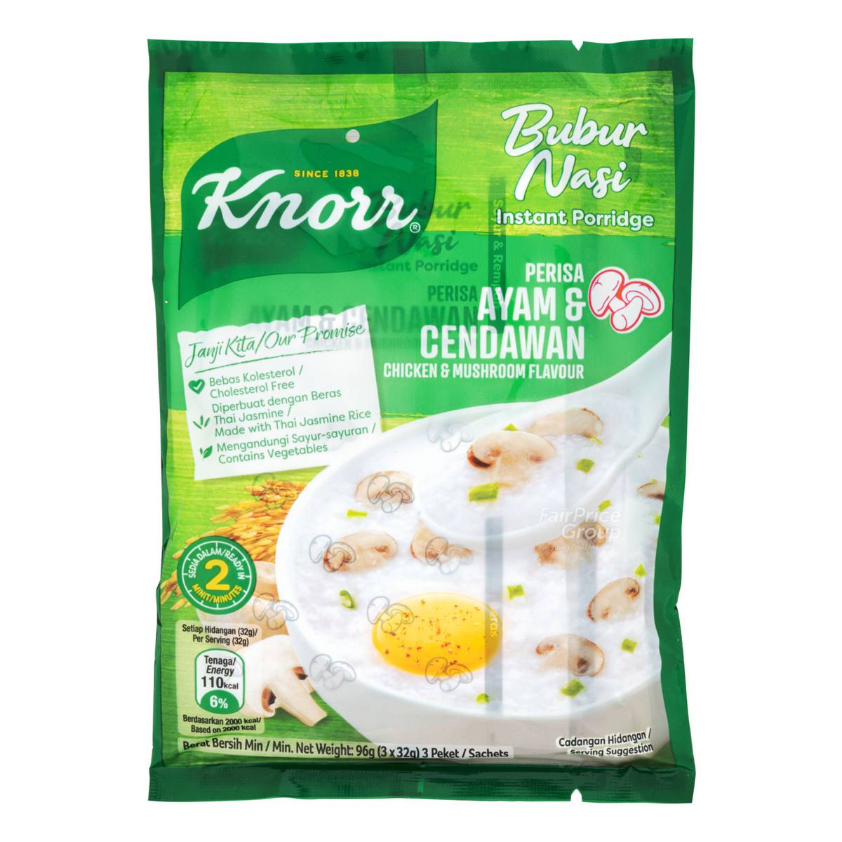 Knorr Instant Porridge - Chicken & Mushroom Flavour | NTUC FairPrice