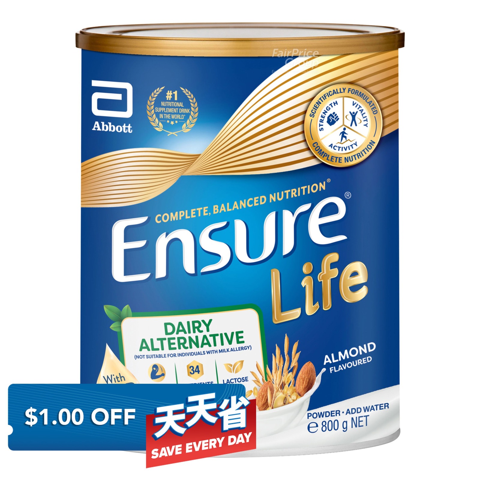 Abbott Ensure Life with HMB Adult Milk Powder - Almond | NTUC FairPrice