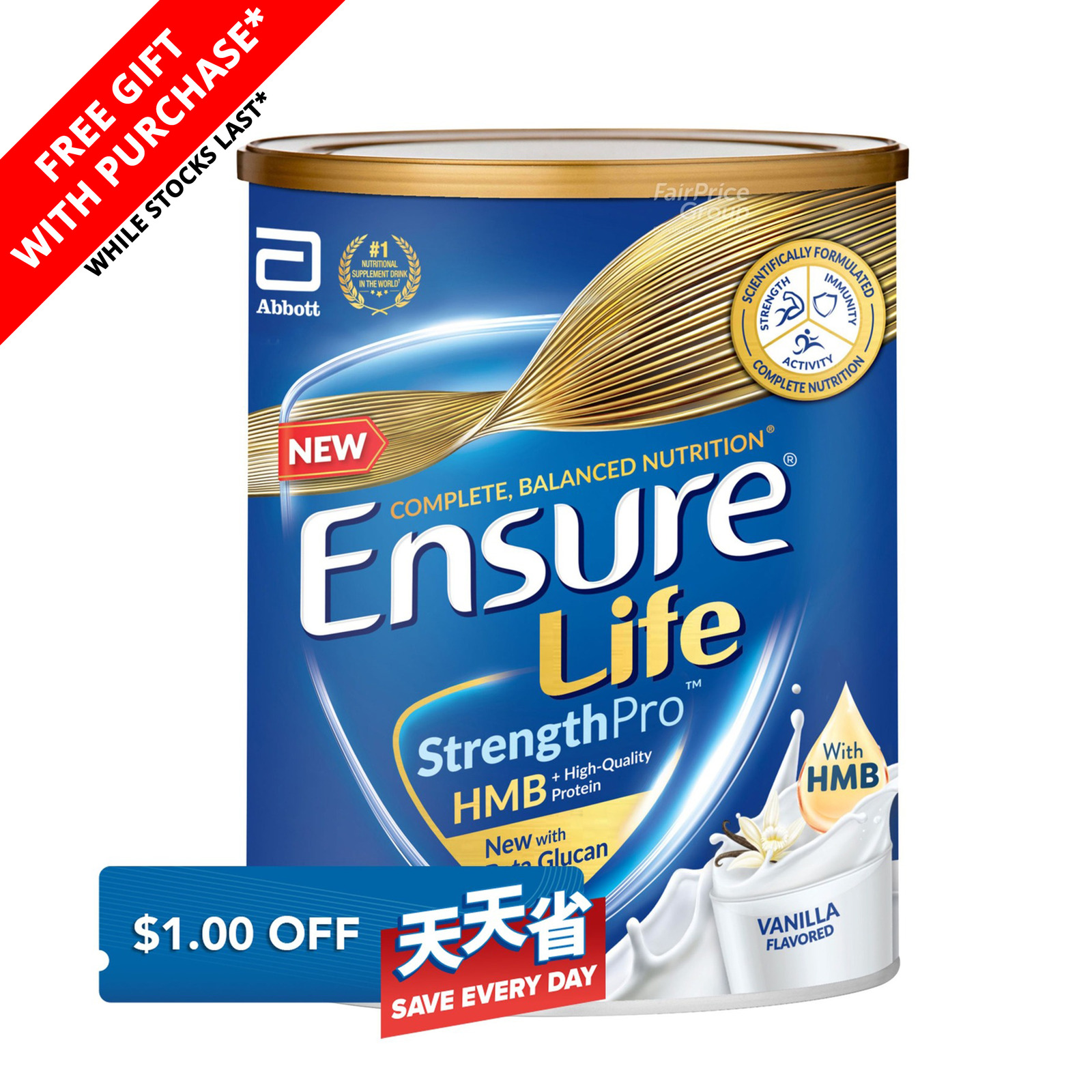 Abbott Ensure Life Strength Pro Milk Powder - Vanilla | NTUC FairPrice