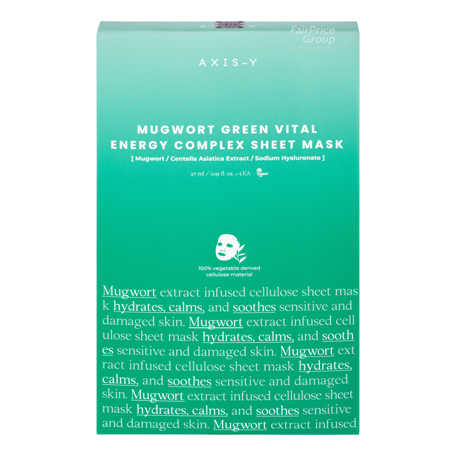 Axis-Y Mugwort Green Sheet Mask | NTUC FairPrice