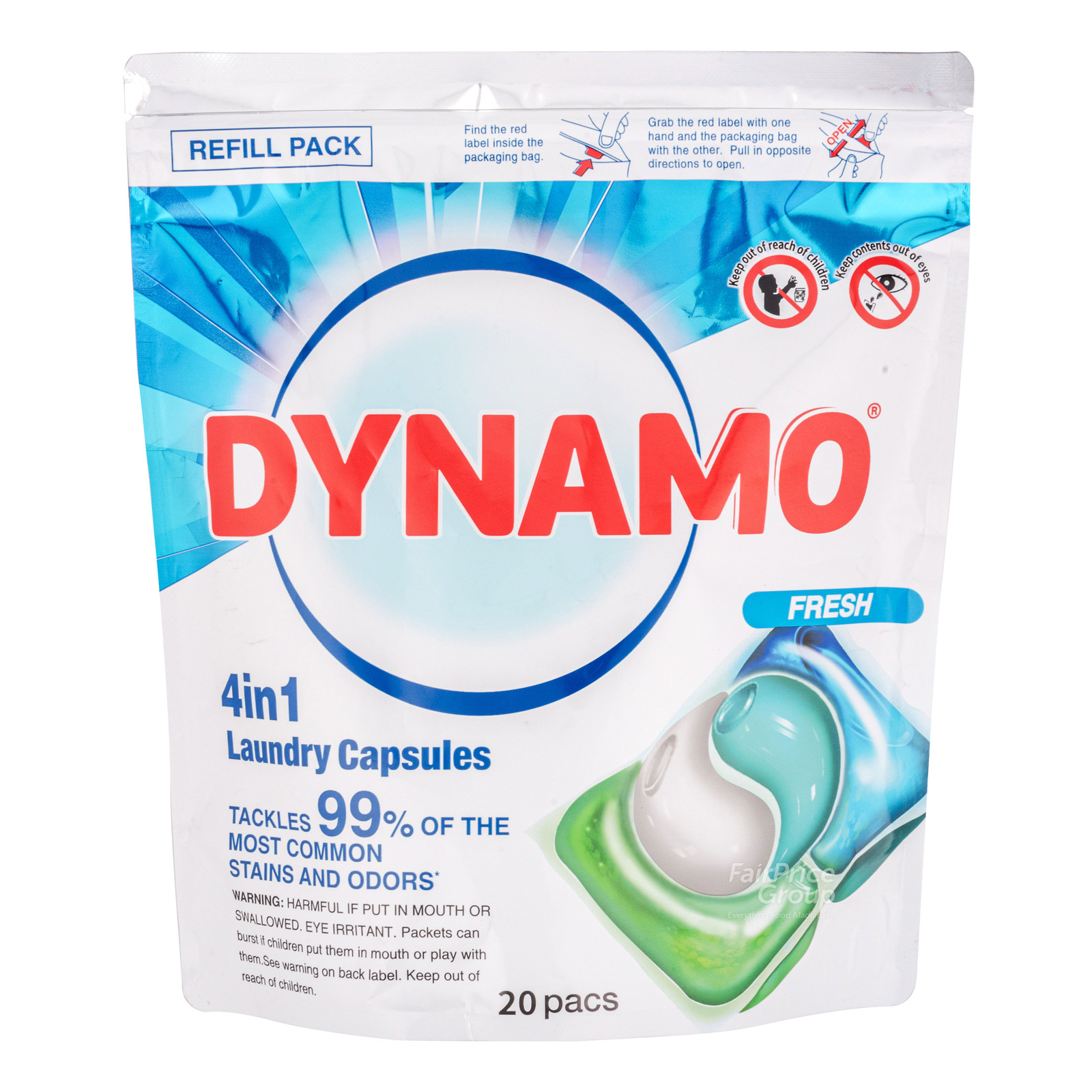 Dynamo 4in1 Laundry Capsules Refill - Fresh | NTUC FairPrice