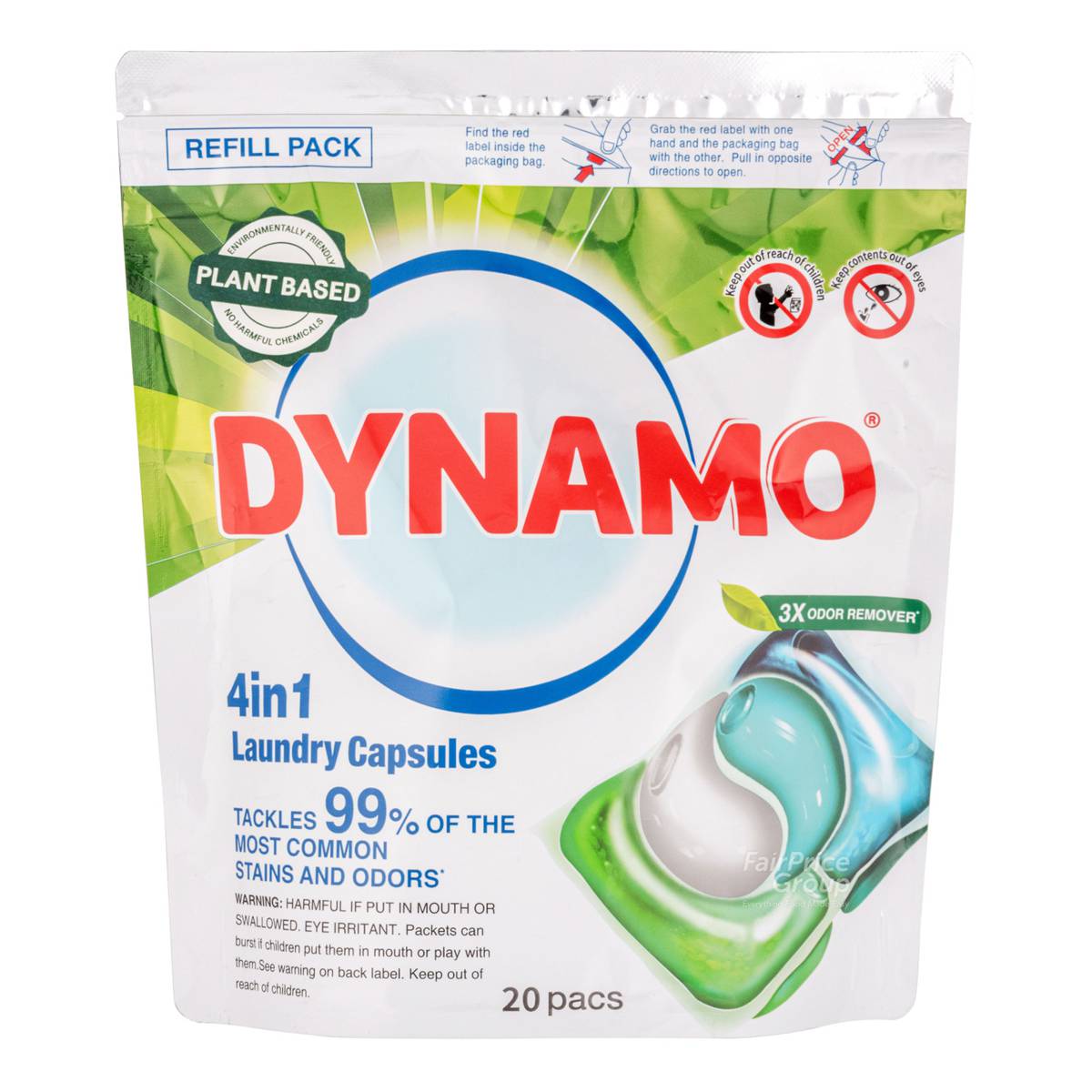 Dynamo 4in1 Laundry Capsules Refill - 3x Odor Remover | NTUC FairPrice