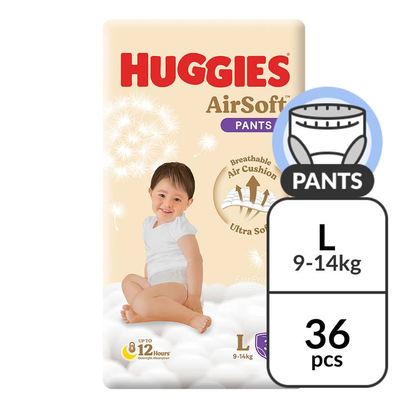 Huggies AirSoft Pants - L (9-14kg) | NTUC FairPrice