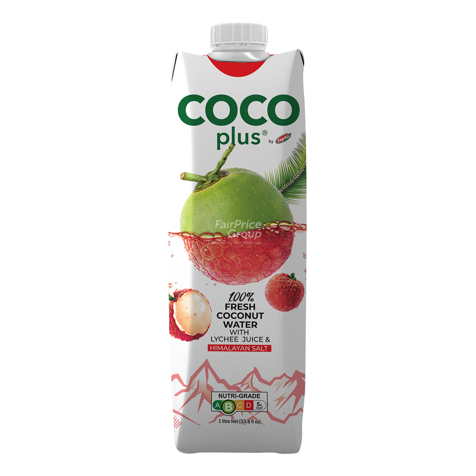 Coco Plus 100% Fresh Coconut Juice with Lychee Juice & Himalayan Salt ...